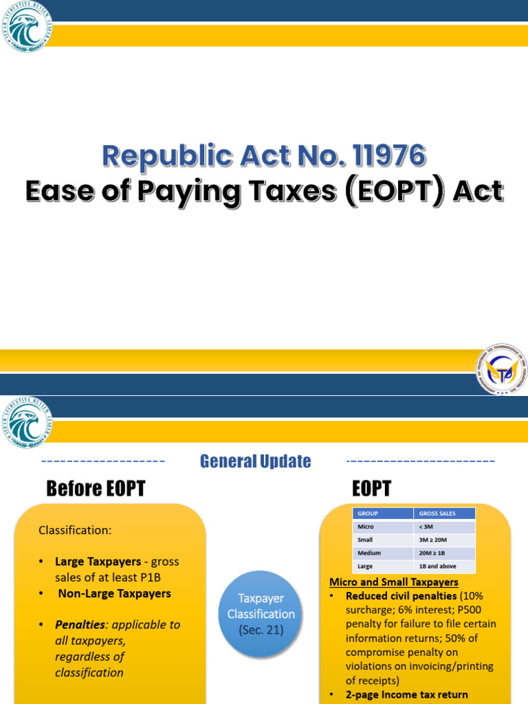 Overview of the Ease of Paying Taxes Act | PDF