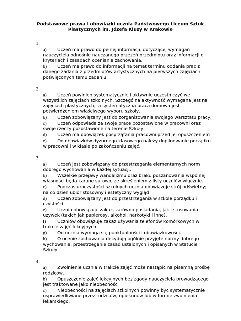 Prawa Obowiazki | PDF