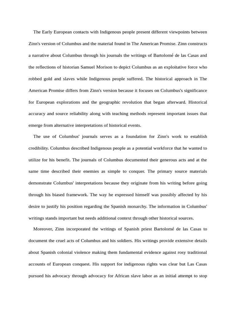 Objective A Paper - Columbus | PDF | Christopher Columbus | Indigenous ...