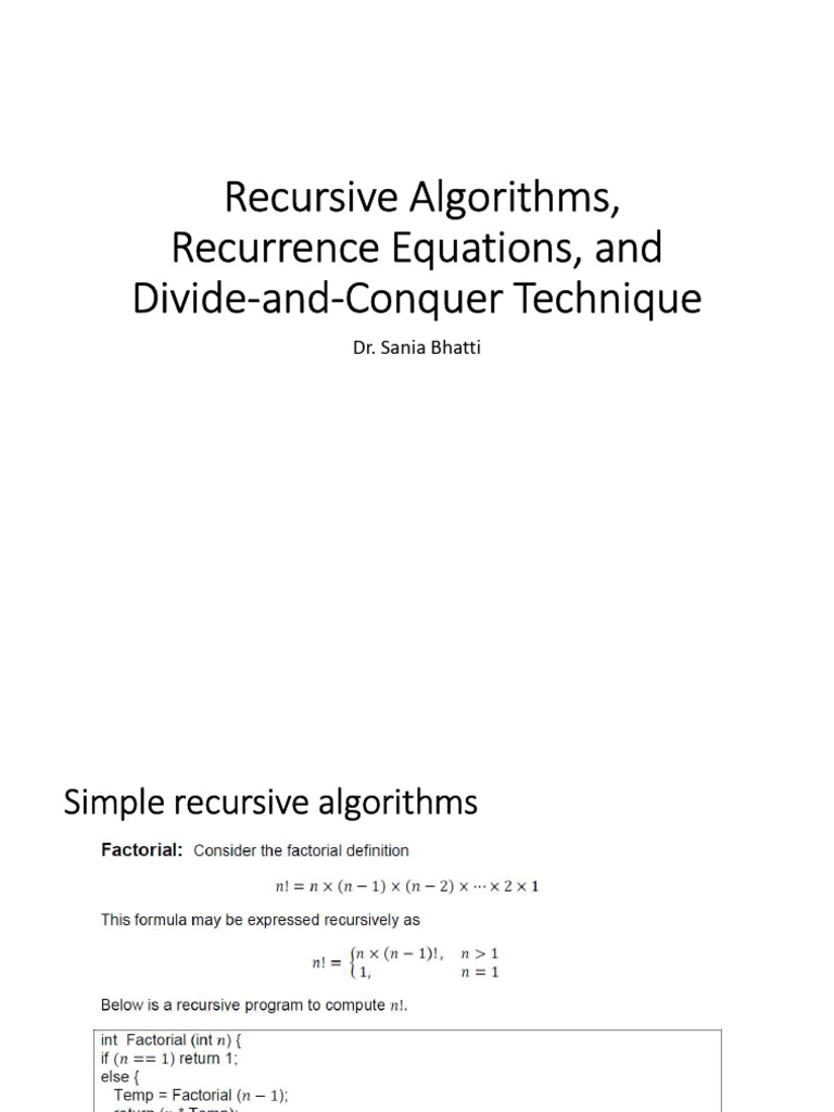 Recursive Algorithms | PDF