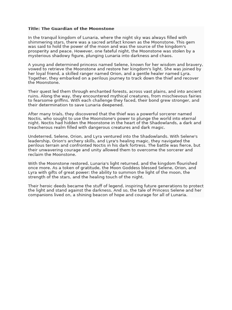 The Guardian of the Moonstone | PDF