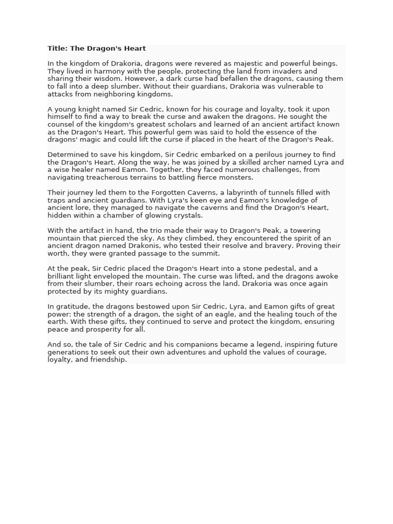 The Dragon's Heart | PDF