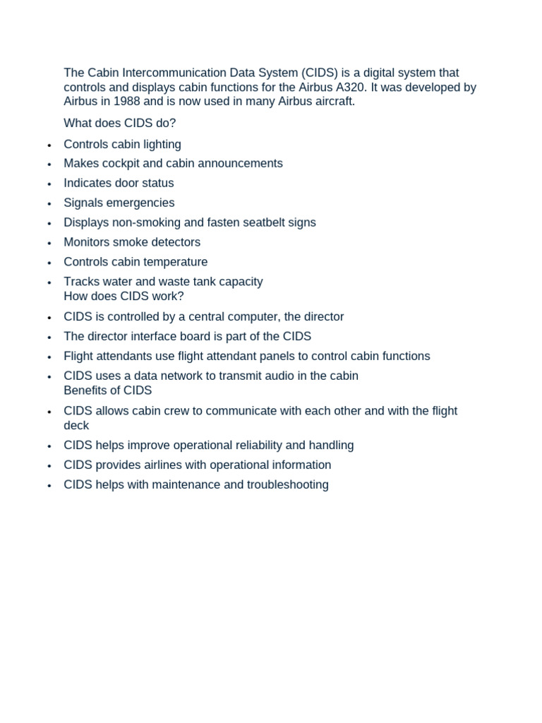The Cabin Intercommunication Data System | PDF