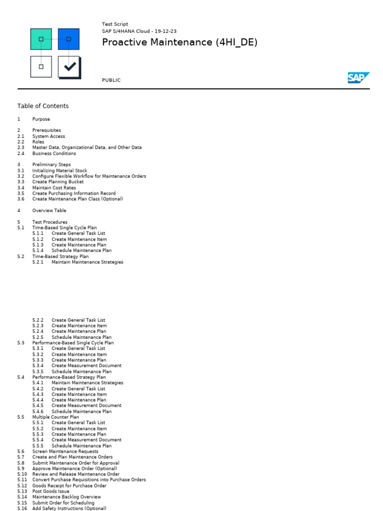 4hi s4cld2402 BPD en de Maintenance Planning | PDF | Accounts Payable | Business