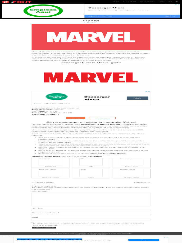 Descargar Fuente Marvel GRATIS en iFONT | PDF | Archivo de computadora ...