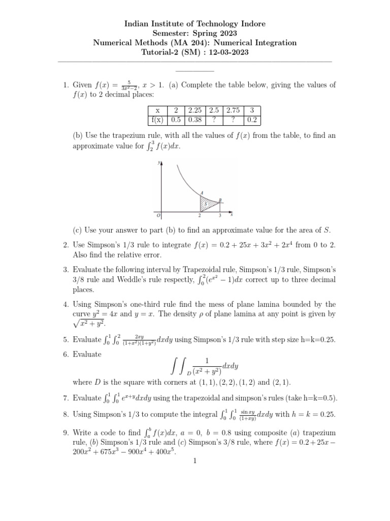 MA204 2023 SM Tutoril 2 | PDF