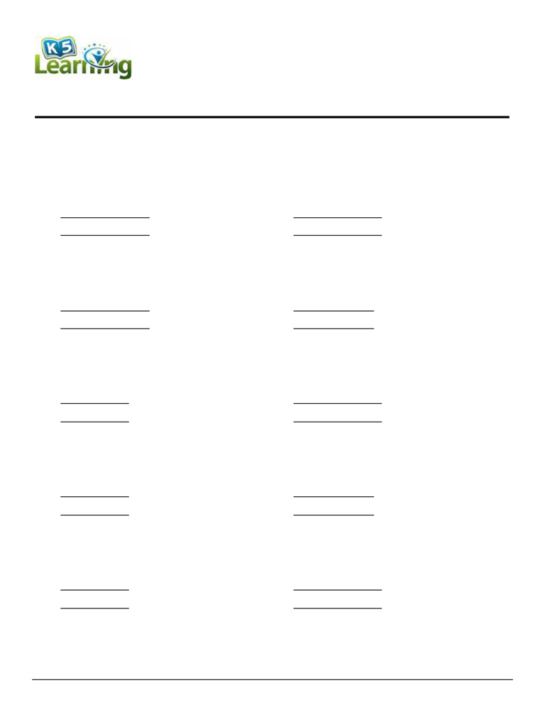 Grade 5 Large Number Subtraction Worksheet | PDF