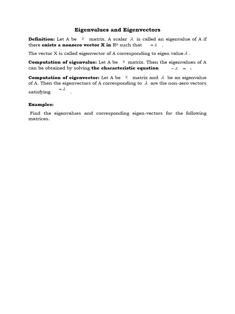 10 Eigen Values and Eigen Vectors | PDF | Eigenvalues And Eigenvectors | Matrix Theory