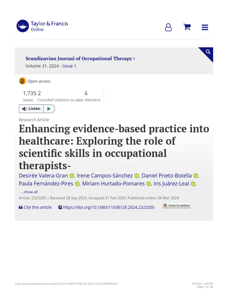 Full article- Enhancing evidence-based practice into healthcare ...
