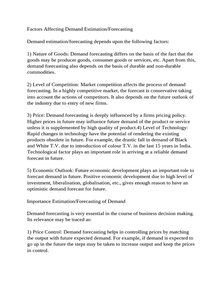 Economic | PDF | Demand | Forecasting