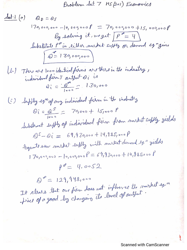 Problem Set 7 HS (201) Solutions | PDF