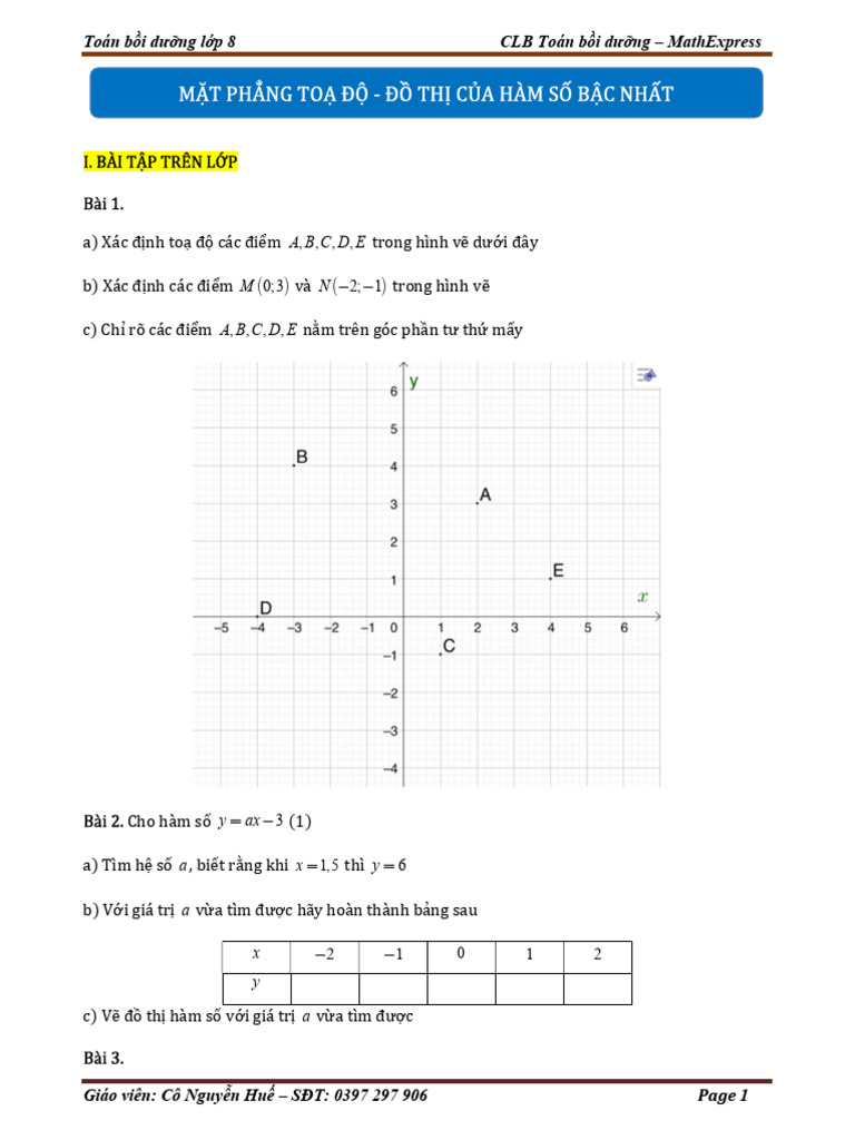 BC 8C1 MD.19122023.NDBH Mặt phẳng toạ độ và Đồ thị của hàm số bậc nhất ...