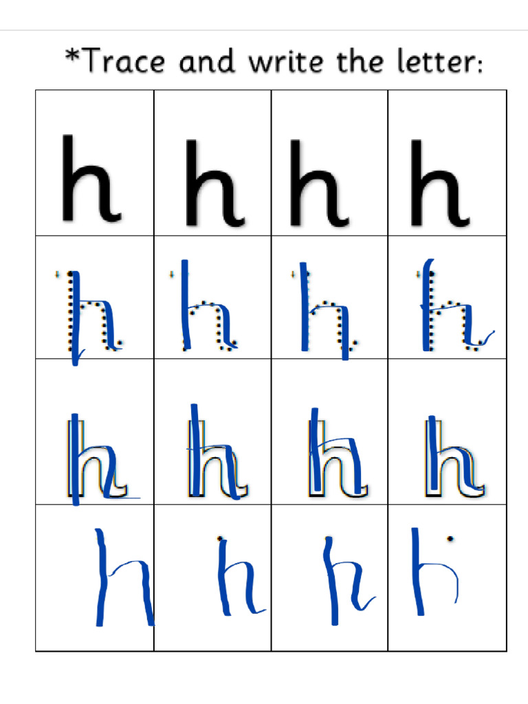 Write the letter ( H,h) | PDF