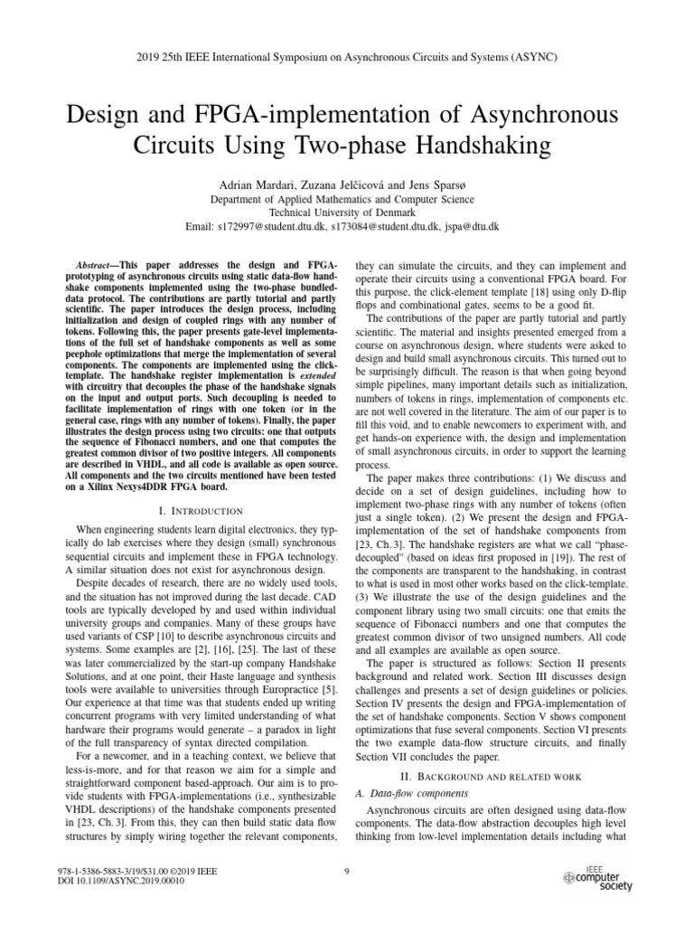 Design and FPGA-implementation of Asynchronous Circuits Using Two-Phase ...
