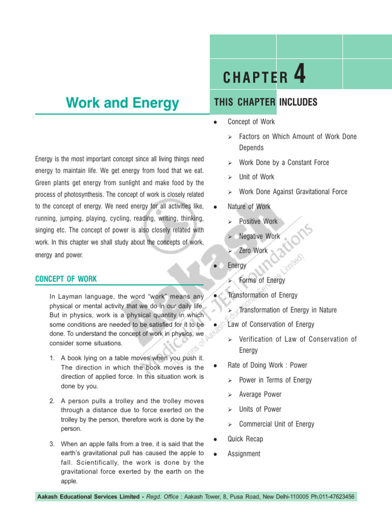 Work, Energy, and Power Concepts | PDF | Potential Energy | Force