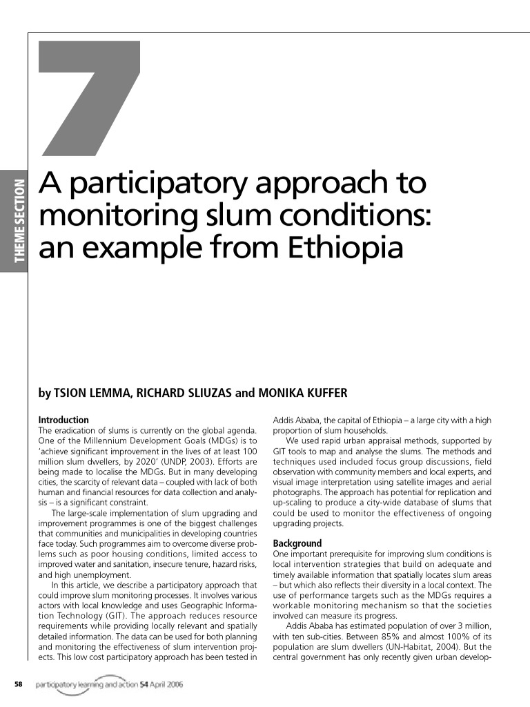 9 A Participatory Approach To | PDF | Slum | Geographic Information System