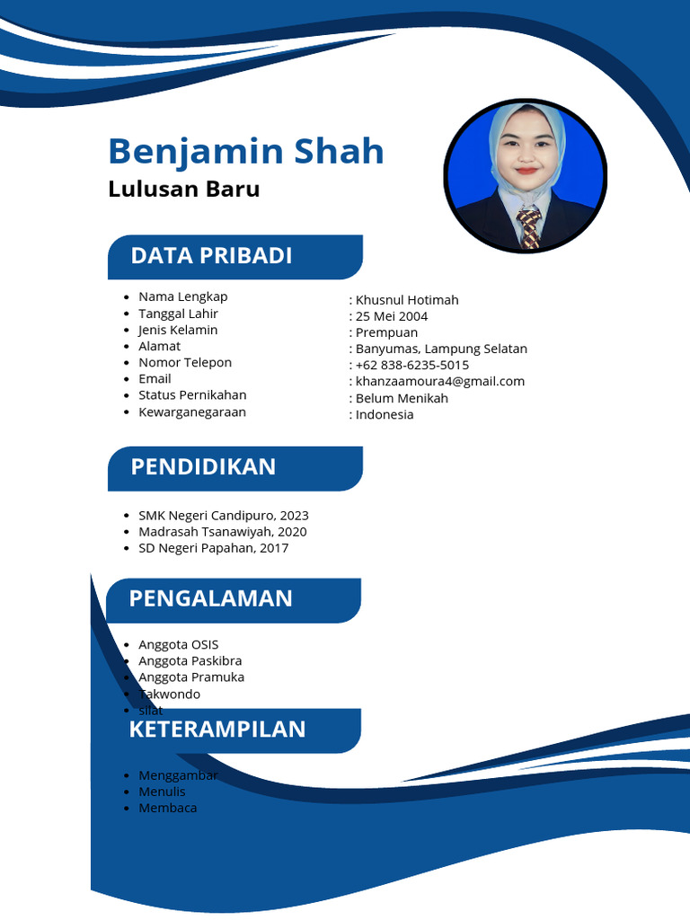 Biru Putih Abstrak Modern CV Resume Riwayat Hidup_20250224_142112_0000 | PDF