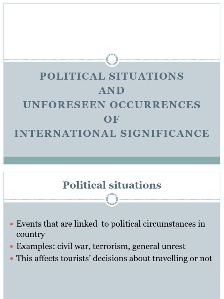 3.political Situations and Unforeseen Occurrences of International ...
