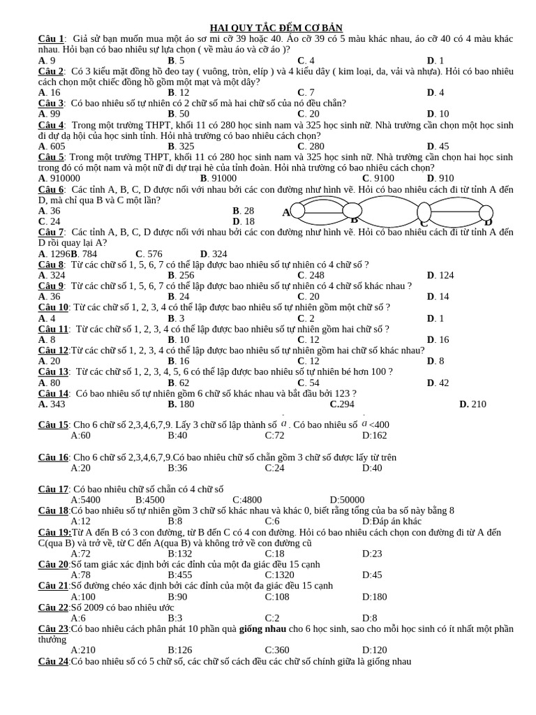 Bai Tap Trac Nghiem Quy Tac Dem | PDF