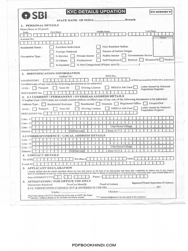 Sbi Kyc Form PDF Download | PDF