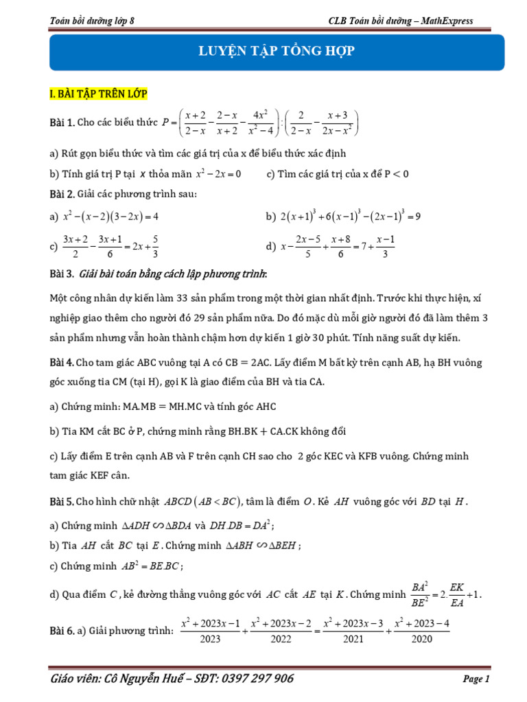 BC 8C1 MD.19032024.NDBH Ôn tập tổng hợp | PDF