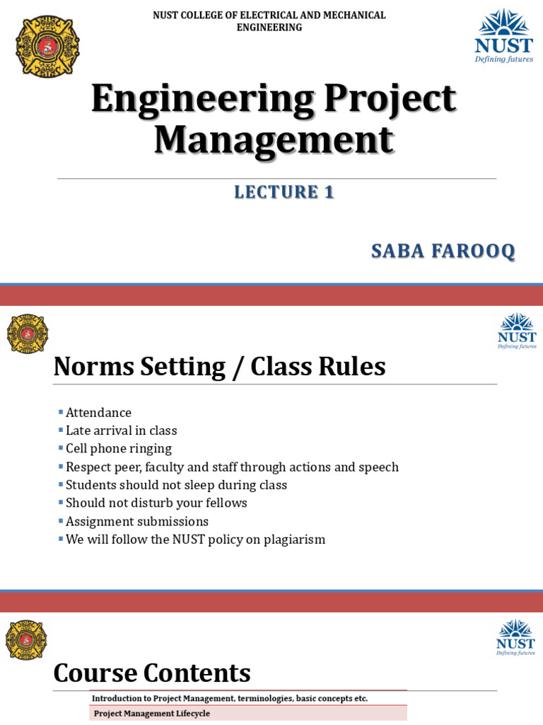 Lec 1 Engineering Project Mnagement | PDF | Project Management | Leadership