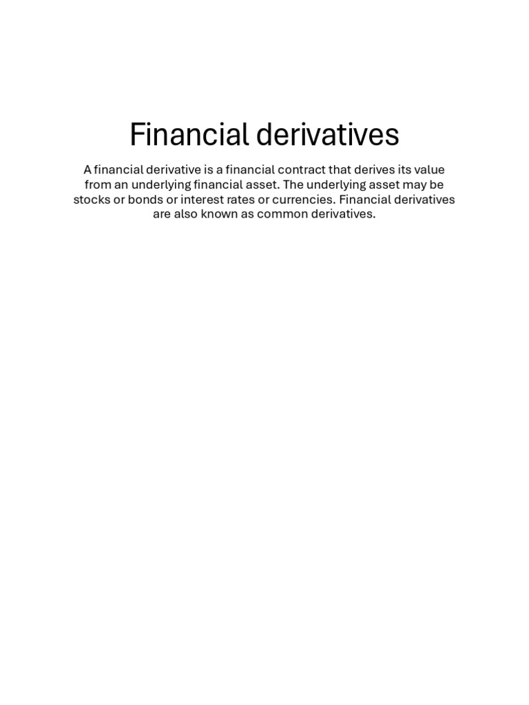 Financial Derivatives | PDF