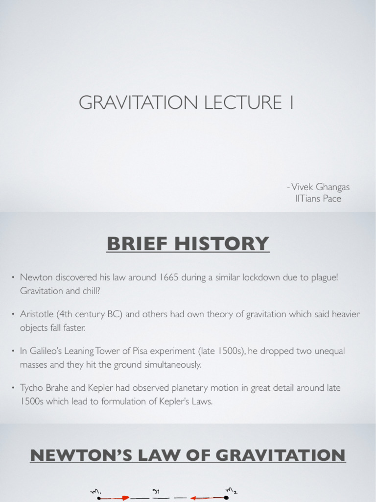 Gravitational Concepts and Calculations | PDF | Potential Energy | Mass