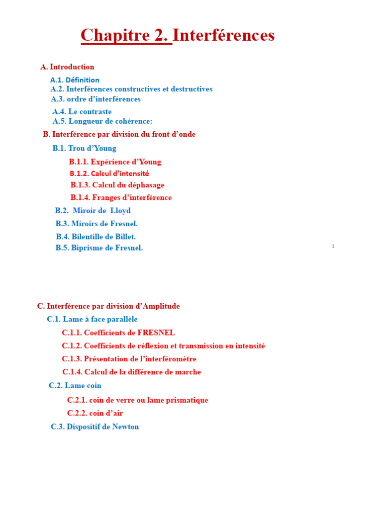 Interférences Constructives et Destructives | PDF | Interférométrie ...