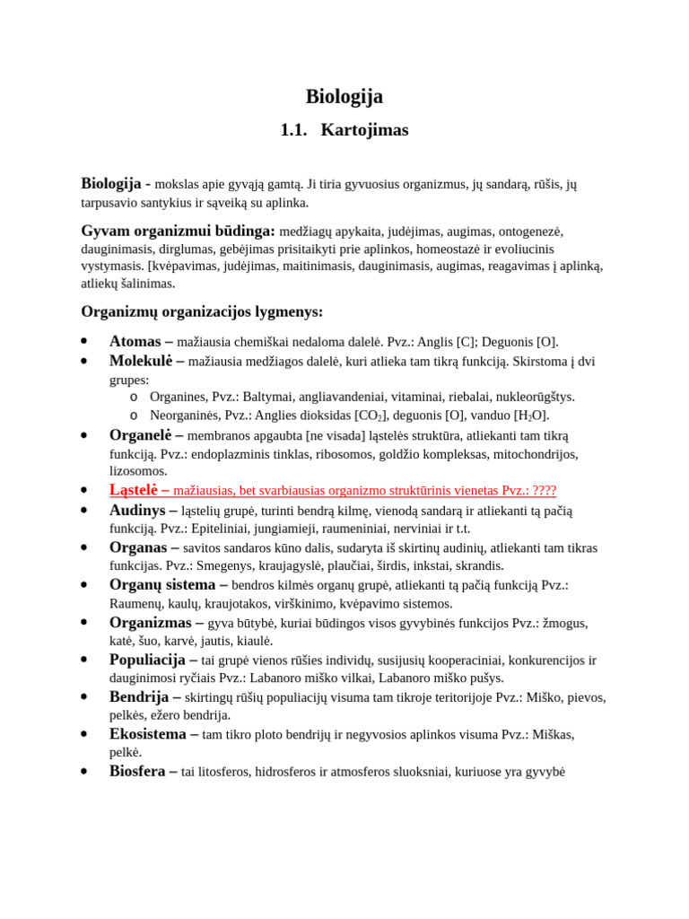 Biologija | PDF