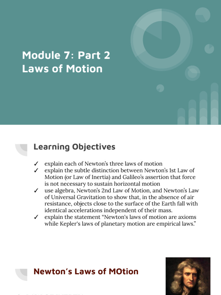 Module 7 Part 2 Laws of Motion | PDF