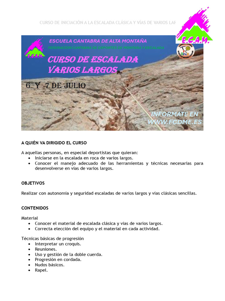 Curso Ini Varios Largos Ecam | PDF