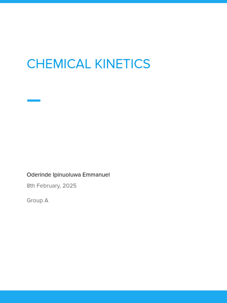 Project - Chemical Kinetics | PDF | Reaction Rate | Chemical Kinetics