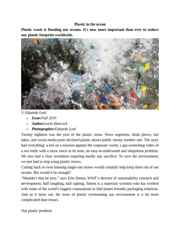 Combatting Ocean Plastic Pollution | PDF | Recycling | Waste Management