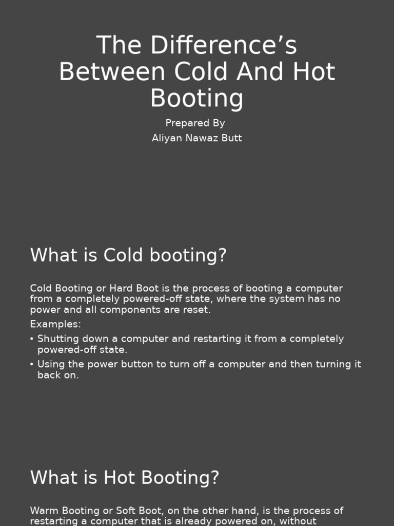 Difference Between Cold and Hot Booting | PDF