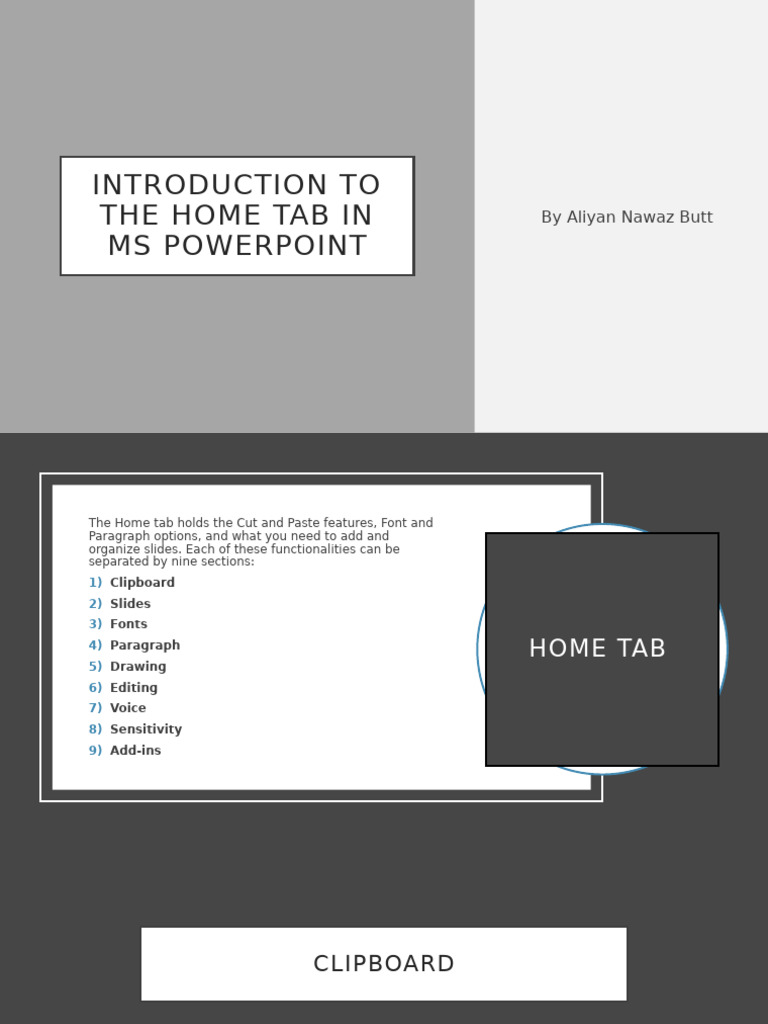 Introduction To The Home Tab | PDF