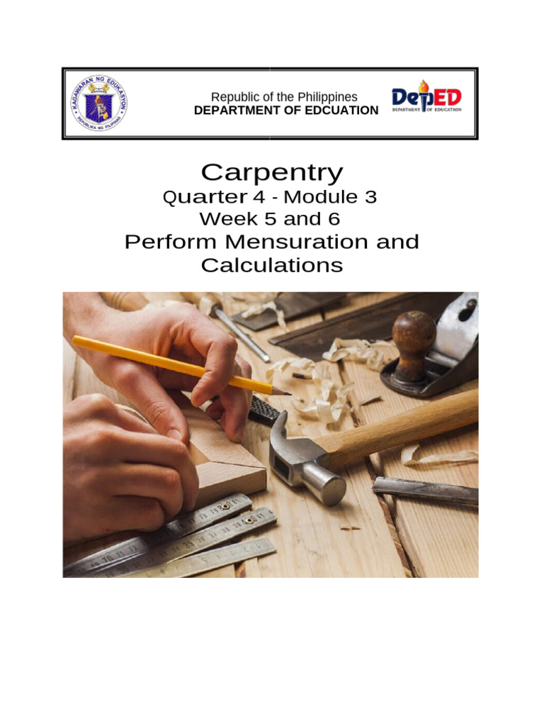 Carpentry Grade 8 Week 5 and 6 | PDF | Foot (Unit) | Inch
