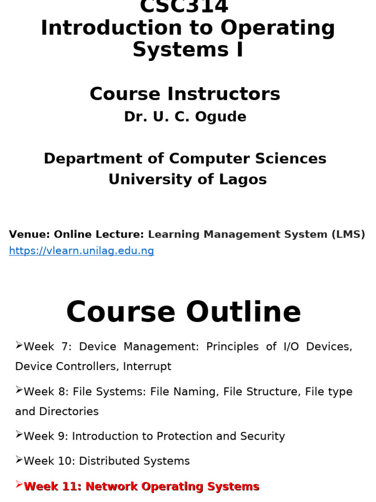 5_Week11 Lecture Note Network Operating Systems | PDF | Computer Network | Operating System