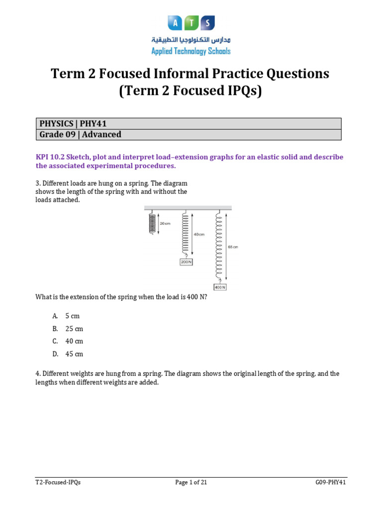 Ay2425 t2 Phy41 Focused Ipq QP | PDF | Energy Development | Gases
