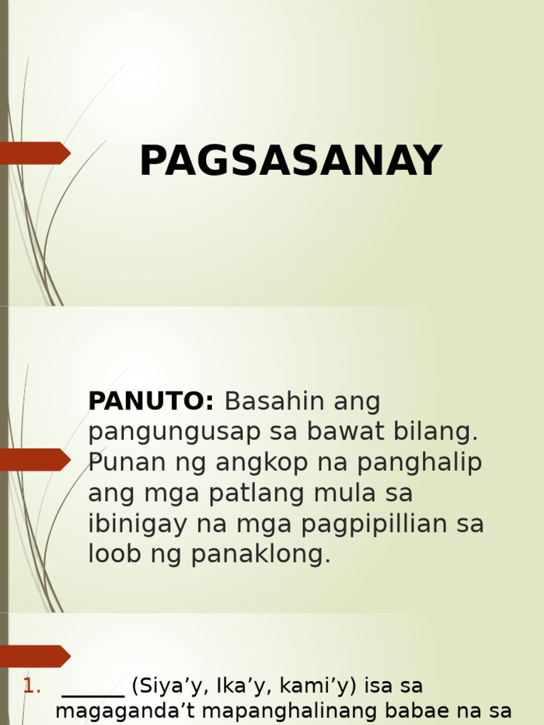 Pag Sasa Nay | PDF