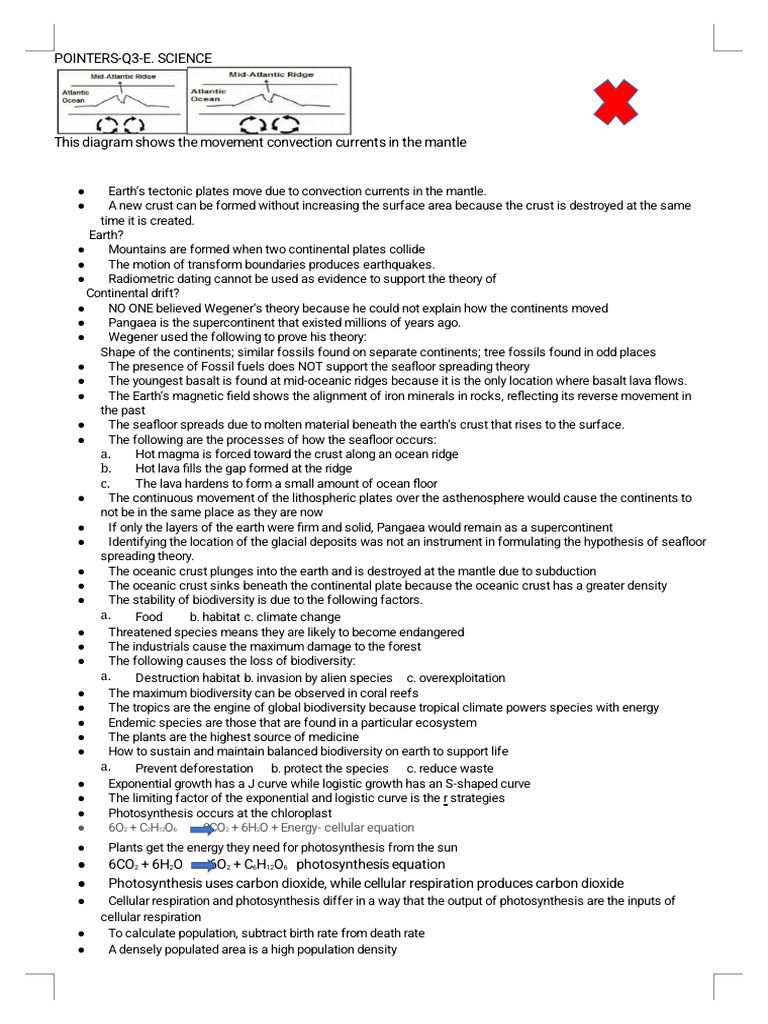 Q3 POINTERS E. SCIence Matatag 1 | PDF | Plate Tectonics | Earth