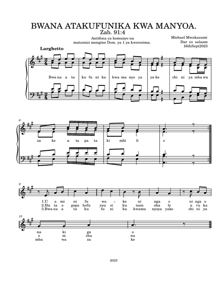 Bwana Atakufunika Kwa Manyoya | PDF