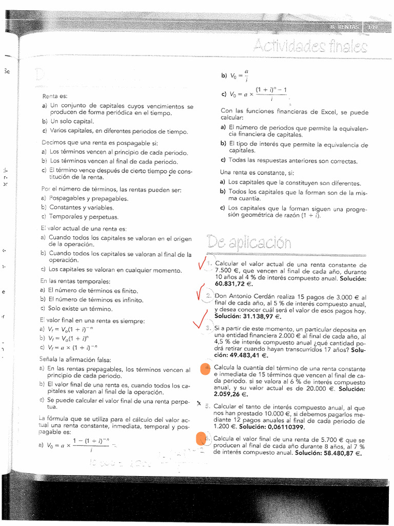 Ejercicios Rentas | PDF