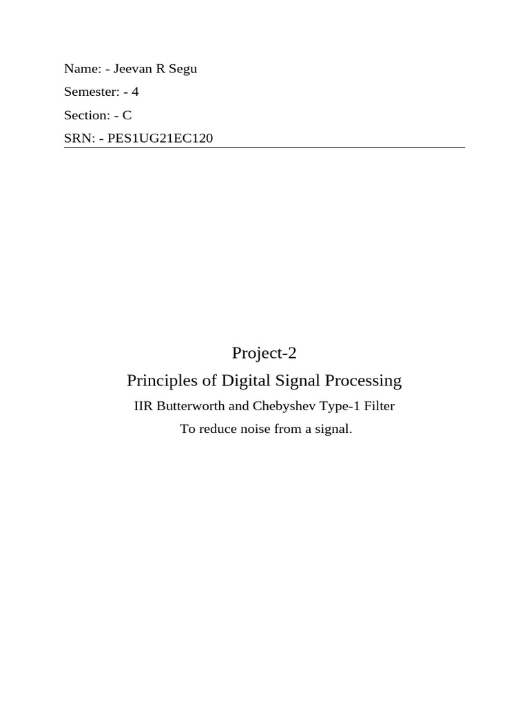 Pes1ug21ec120 PDSP Project2 3 | PDF | Filter (Signal Processing) | Electronic Engineering