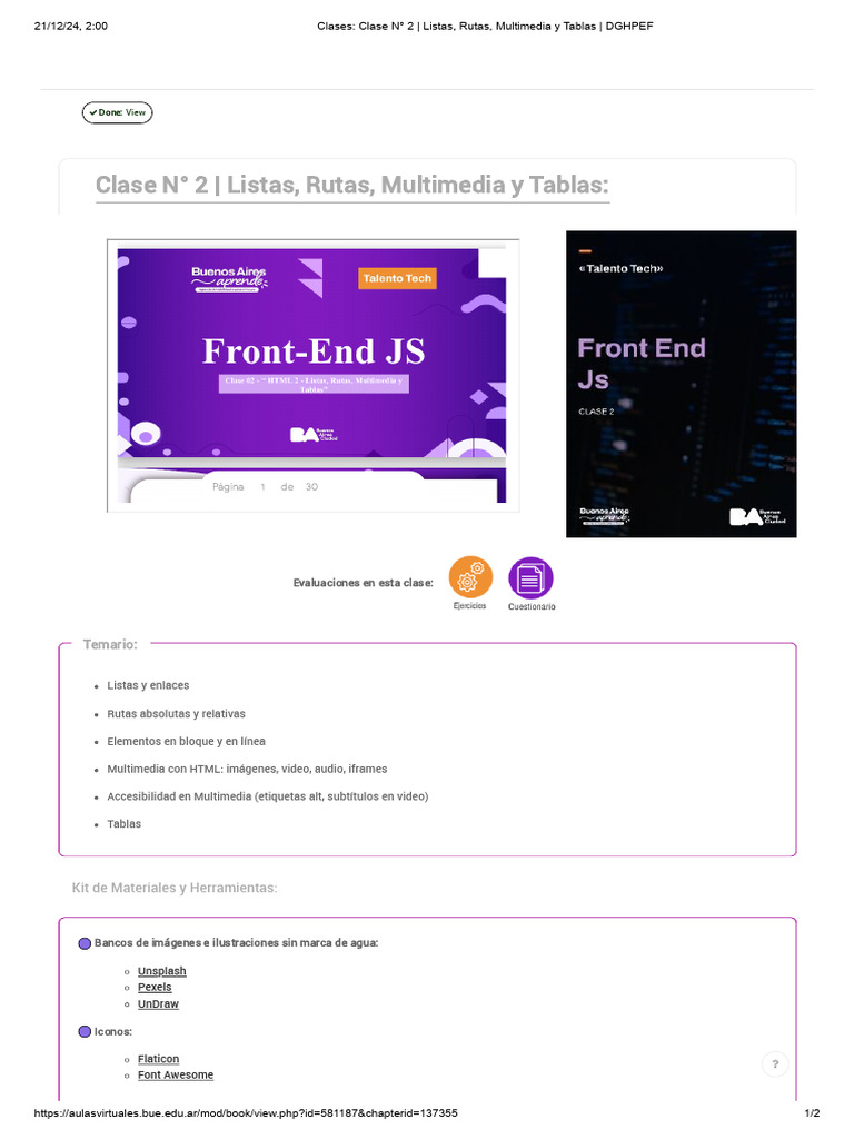 HTML: Listas, Rutas y Multimedia | PDF