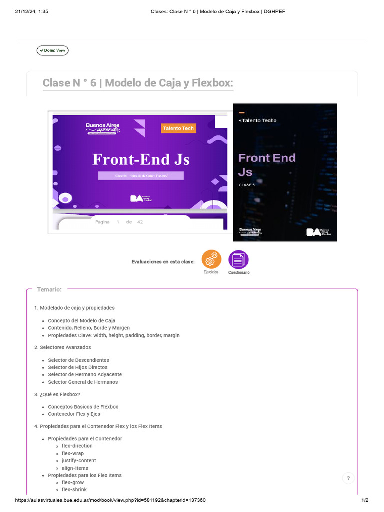Clases - Clase N ° 6 - Modelo de Caja y Flexbox - DGHPEF | PDF