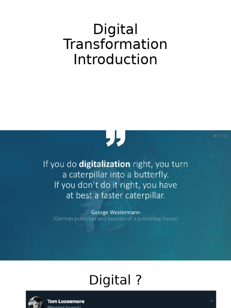 Digital Transformation Session 1 2 | PDF | Internet Of Things | Analytics