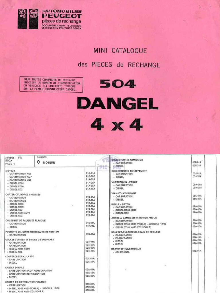 Catalogue Pieces 504 Dangel | PDF