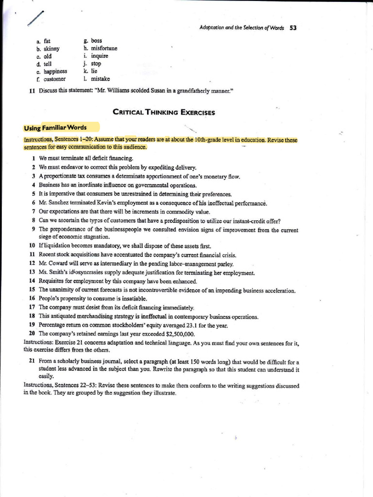 Simplifying Business Communication Exercises | PDF | Business
