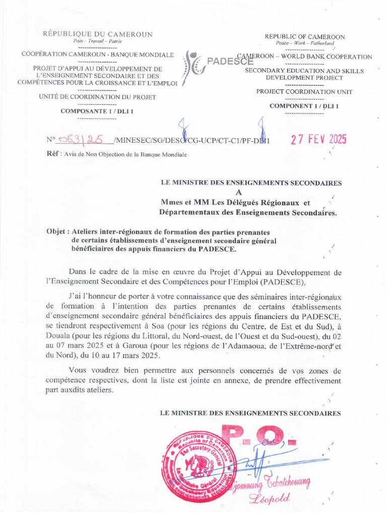 PADESCE Atelier Inter-Régionaux | PDF